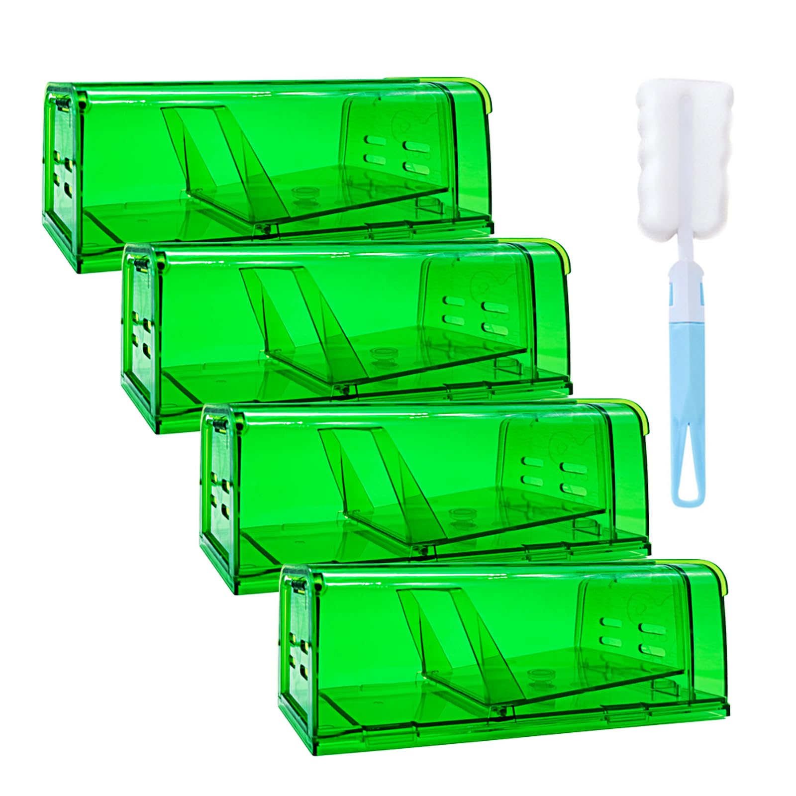 4 Pack Humane Mouse Trap, Live Mouse Catcher, No Kill Catch and Release Mouse Rodents Traps for Indoor and Outdoor
