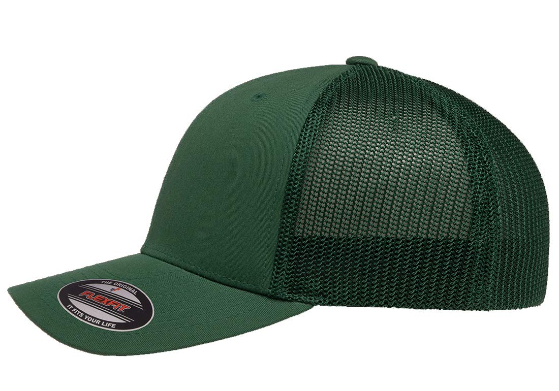 1948-52 Ford F1 F-1 Pickup Truck Outline Design Flexfit Trucker Mesh Fitted Cap Forest