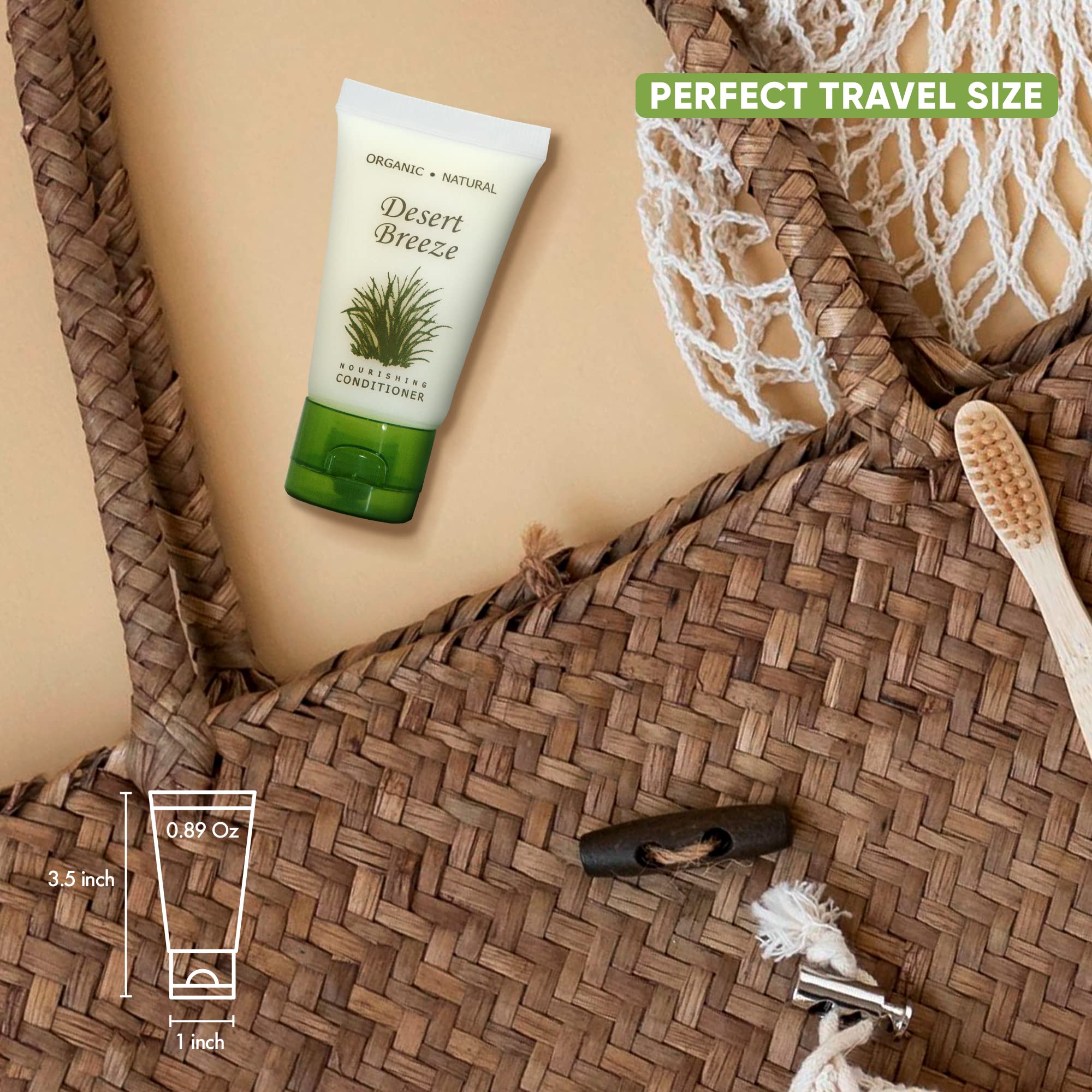 Desert Breeze Conditioner, Travel Size Hotel Toiletries, 1 oz. Flip Cap (Case of 20)