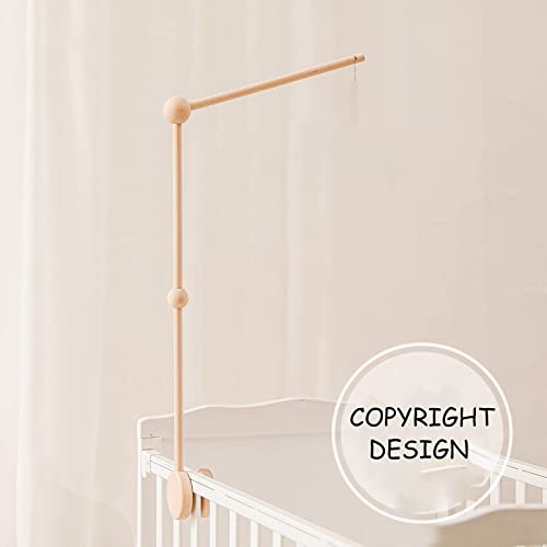 Baby Crib Mobile Holder - Wooden Mobile Arm for Crib,Crib Mobile Arm,Mobile Crib Hanger (Wooden Arm)