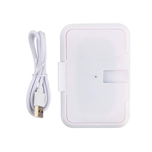 Wipe Warmer USB Portable Baby Wipes Heater Thermal Warm Wet Towel Car Mini Tissue Paper Warmer Napkin Heating Box Cover (White)