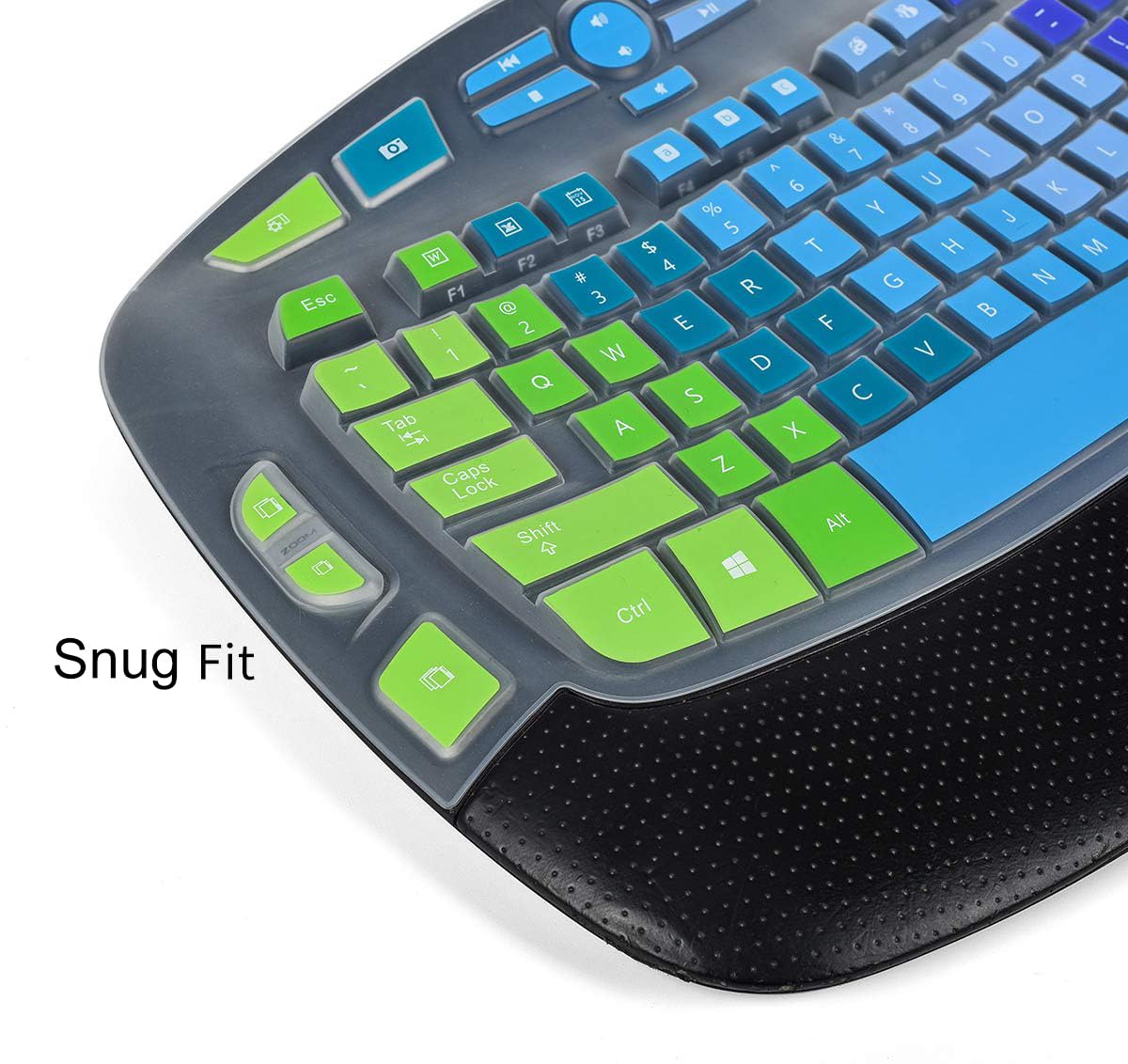 Colorful Keyboard Cover Compatible with Logitech K350 MK550 MK570 Wireless Wave Keyboard, Logitech K350 MK550 MK570 Full Keyboard Protector Skin -Rainbow