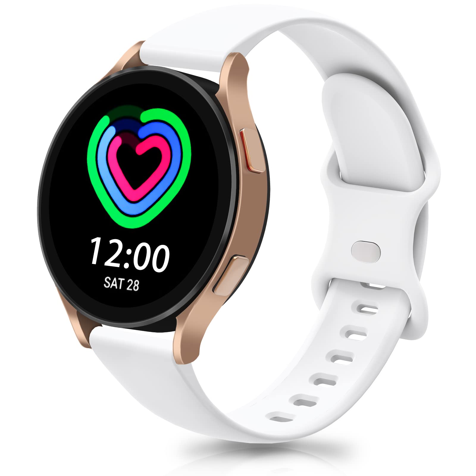 20mm Watch Bands Compatible with Samsung Galaxy Watch 6/Classic, 4/Classic Band 40mm 42mm 44mm 46mm, Watch Active 2 40mm 44mm/Watch 3 41mm, Soft Silicone Bands Elastic Replacement Galaxy Strap