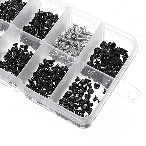 MUMUJJ PC Flat Head Phillips Screw Bolt Assortments, Electronic Repair Countersunk Round Head Screws for Laptop Notebook Computer Replacement Screws Kit