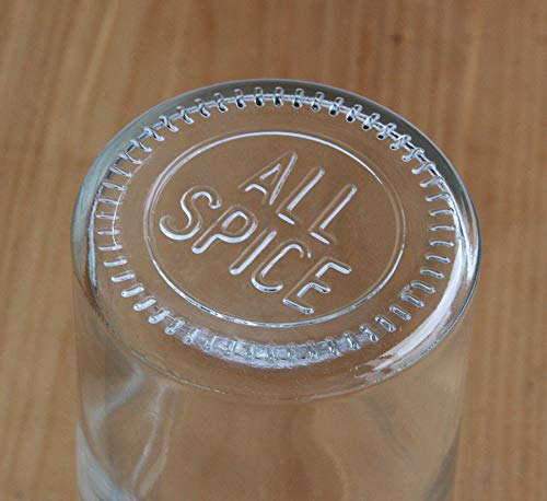 AllSpice 3” Glass Spice Jars 3 fluid ounces- 6 Pack