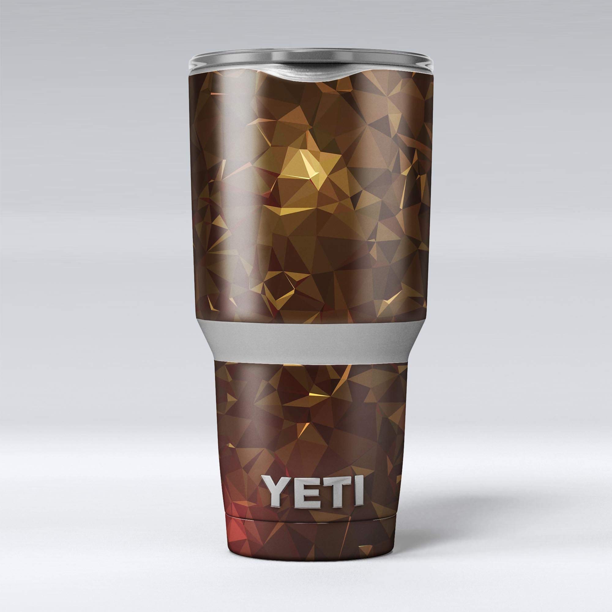 Design Skinz Dark Orange Geometric V13 - Skin Decal Vinyl Wrap Kit Compatible with The Yeti Rambler Cooler Tumbler Cups