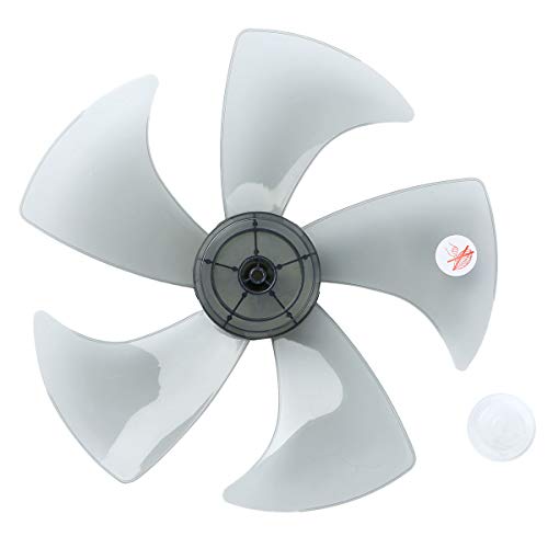 TiaoBug 14 Inch Plastic Fan Blade 5 Leaves with Nut Cover Stand/Table Cooling Fanner Blade Replacement Accessories Grey One Size