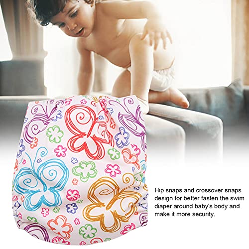 Baby Cloth Diapers, Reusable Infant Swim Diaper Washable Cloth Hook Loop Operating Size Adjustable for Baby Girls and Boys (BL001)