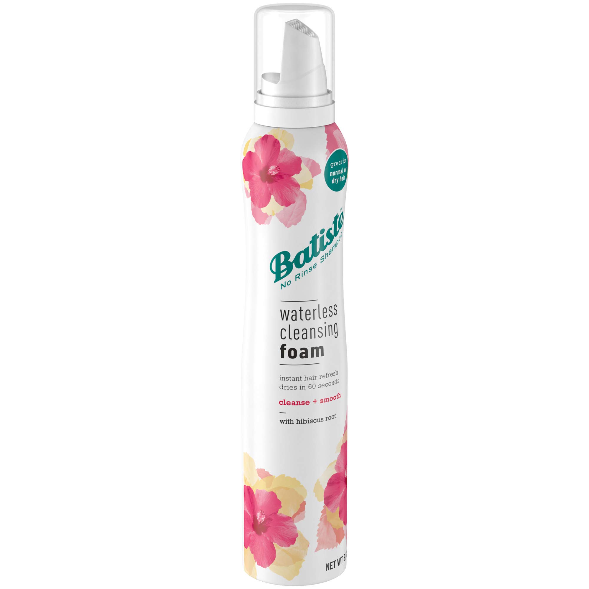Batiste Waterless Cleansing Foam Cleanse and Smooth with Hibiscus Root, 3.60 OZ