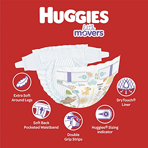 Baby Diapers Bundle: Huggies Little Movers Size 6, 96ct & Overnites Nighttime Diapers Size 6, 84ct