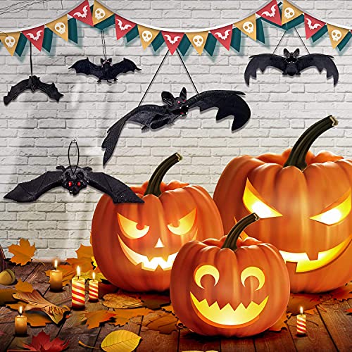 yalanle 5Pcs Halloween Bats Vampire Rubber Bats Decor Hanging Bat for Halloween Party April Fool's Day,Haunted House Decoration