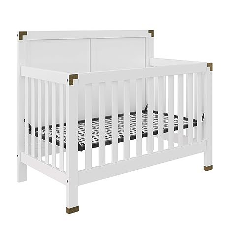 Baby Relax Miles 5-in-1 Convertible Crib, Nursery Furniture, Classic White