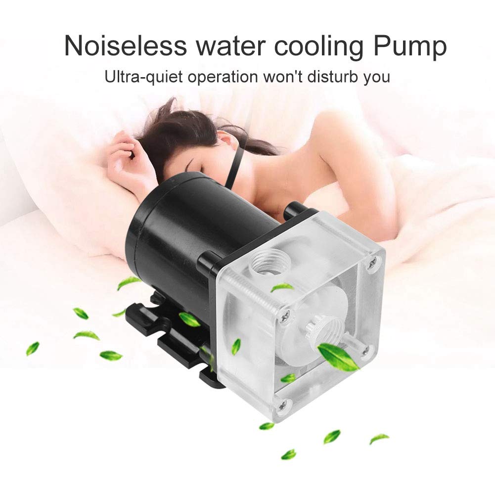 G1/4 Inner Thread, 12V DC Ultraquiet CPU Water Pump, G1/4 Thread for PC 500L/H G1/4 Thread Water Pump Noiseless Water Cooling Pump