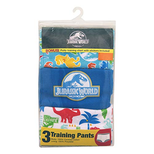Jurassic World Boys Potty Pants Baby and Toddler Training Underwear, Jrssic3pk, 1 Count Pack of 3 US, 2T