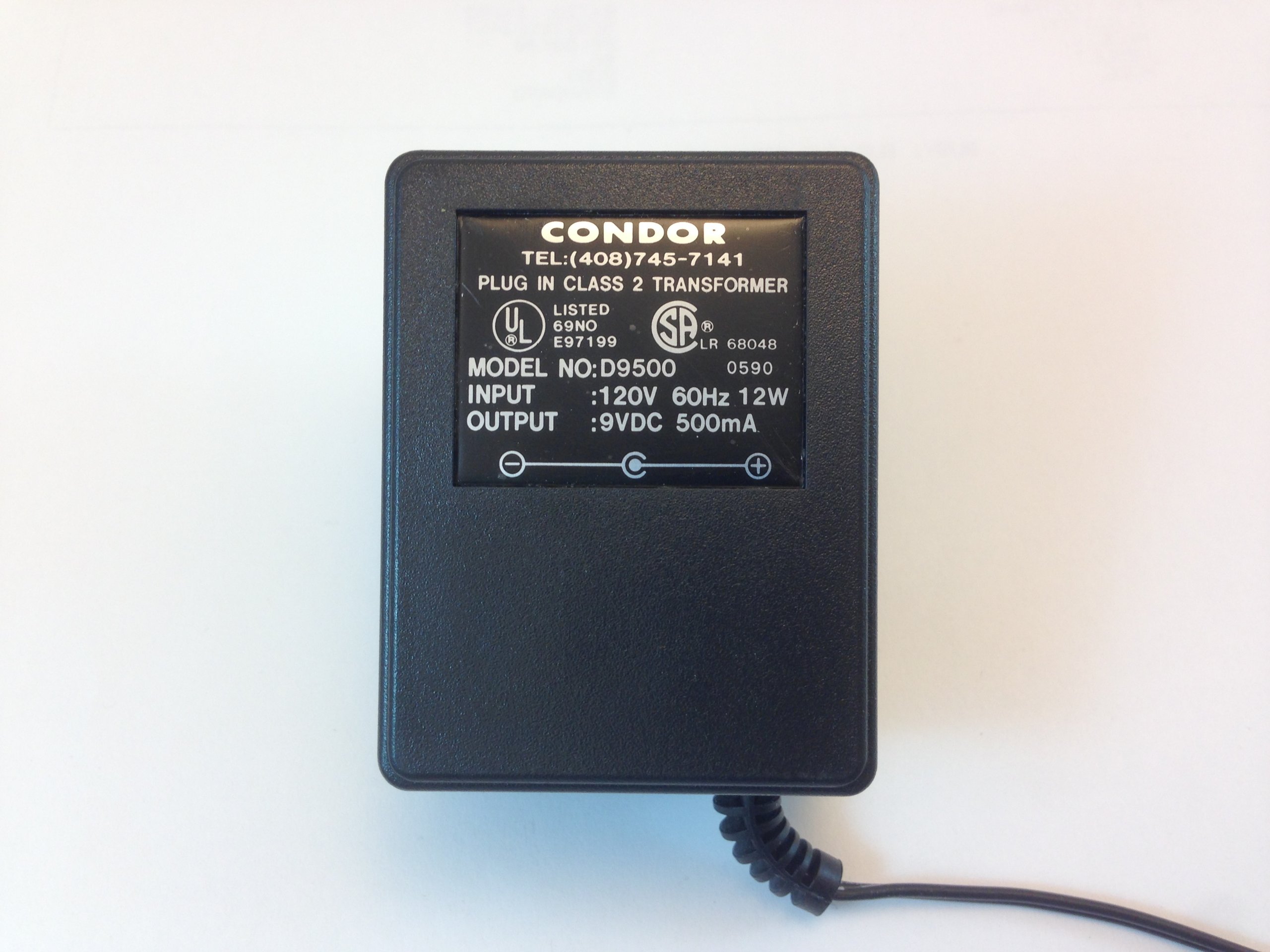 AC-DC Adapter 9VOLT DC @ 500mA 3.5mm Mini Plug