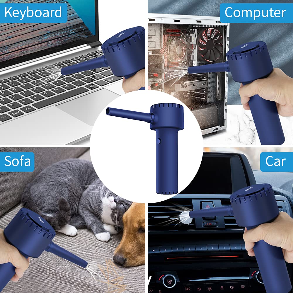 Compressed Air Duster, Electronic Air Duster, Portable 40000 RPM Cordless Dust Blower, 6000mAh Battery Air Can Duster, Powerful Computer Keyboard Cleaning Air Spray, Rechargeable Electric Canned Air