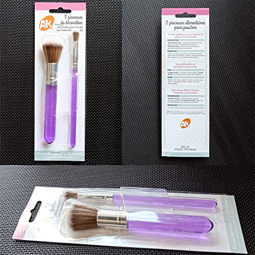 AK ART KITCHENWARE Sugar Cookie Brushes Set Fondant Flower Cake Decorating Supplies Bakeware Kitchen Utensil (Set of 2pcs)