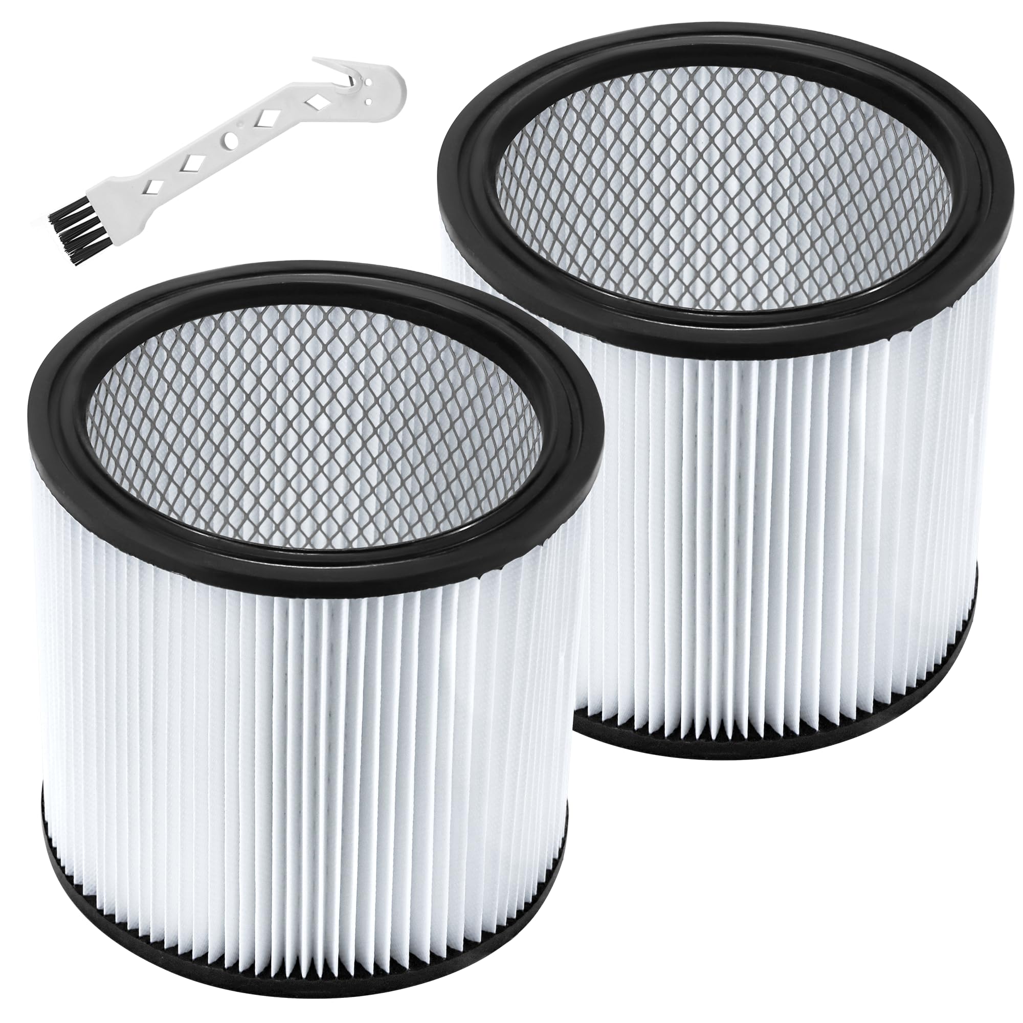 90350 Replacement Cartridge Filter for Shop Vac 90304, 90585, Compatible with Wet/Dry Vacuum Cleaner Shop Vac Filters 5 Gallon and above, 2 Pack