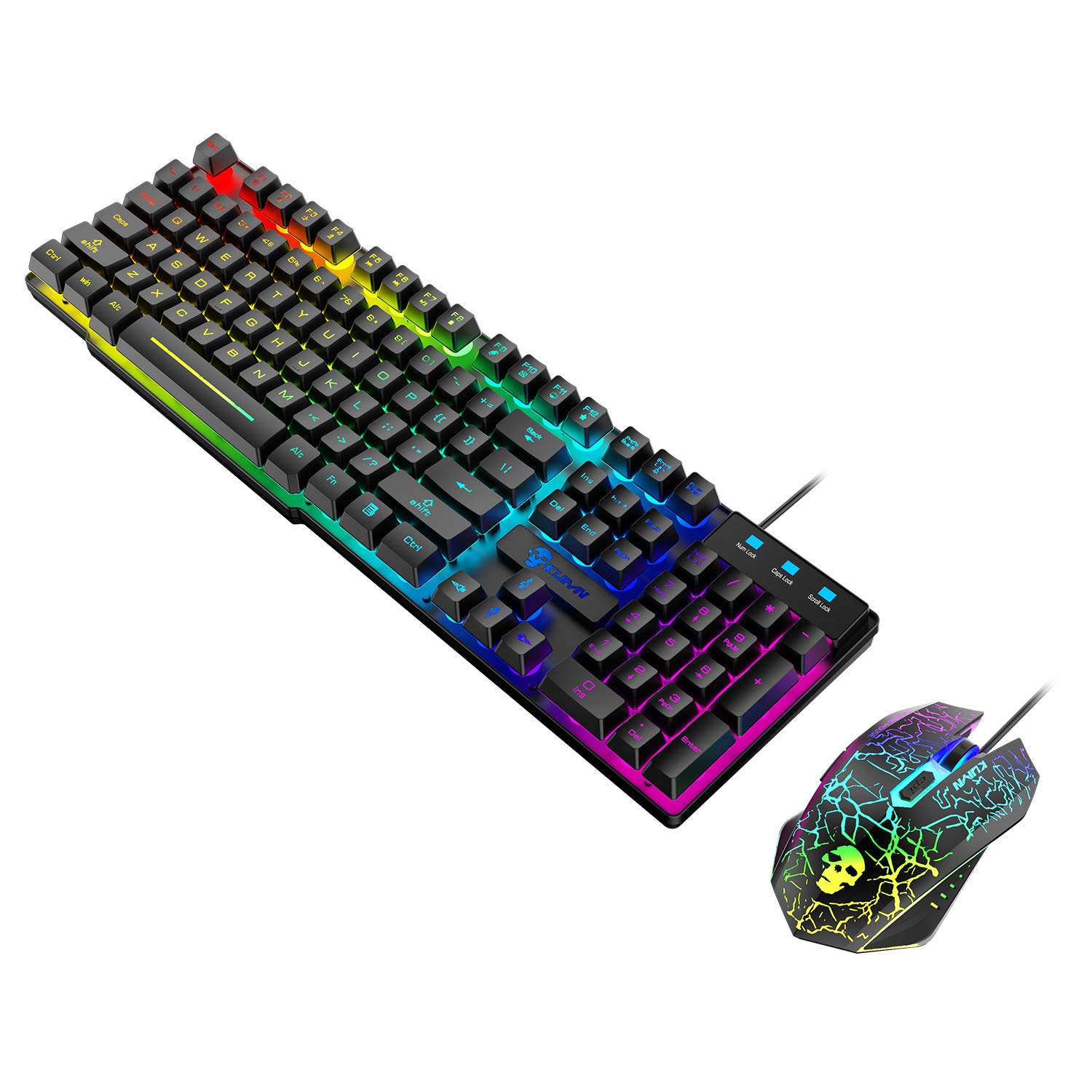 Gaming Keyboard, USB Wired Mechanical Feeling Keyboard with RGB Backlit Gaming Keyboard Waterproof 104Keys for PC Computer Gamer Overwatch Dota for Desktop, Computer, PC