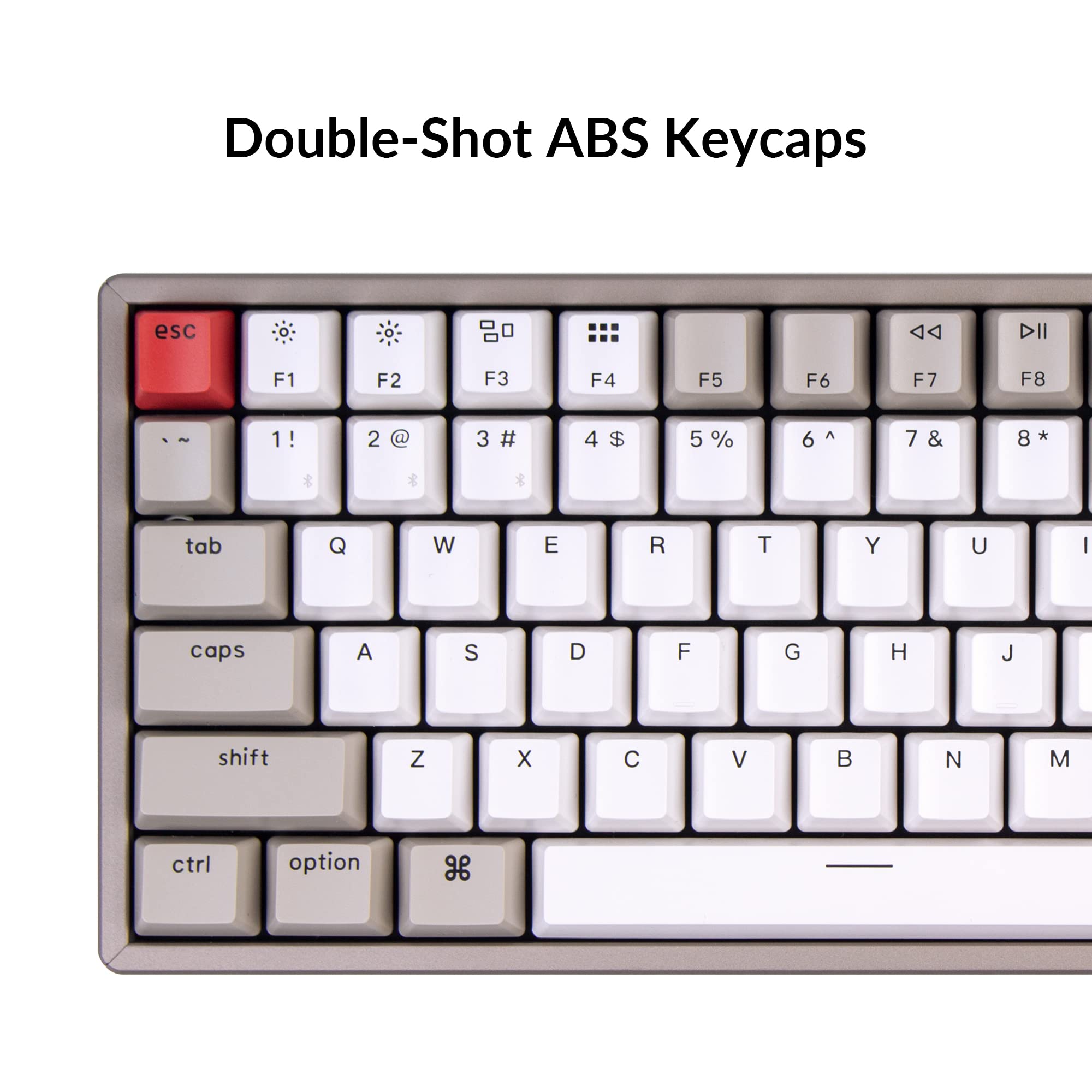 Keychron K2 75% Layout Bluetooth Wireless Mechanical Gaming Keyboard for Mac, Multitasking Type-C Wired 84 Keys Computer Keyboard for Windows with Keychron Mechanical Red Switch Aluminum Frame