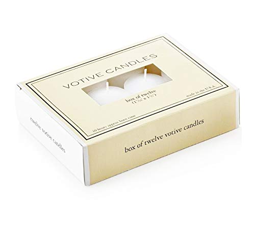 D'light Online Long 10 Hour Burn Time Unscented Votive Candles - for Birthdays, Baby Shower, Home Decoration and Weddings (White, 10 Hour - Set of 12)