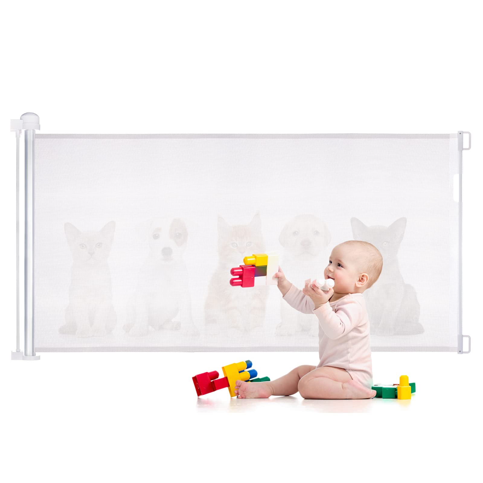 alobeby Baby Gate, Retractable Baby Gate, Pet Gate, Baby Dog Gates for Doorways Gates for Kids or Pets, Extends to 60'' Wide, Extra KMS-WL01 baby gate 2448