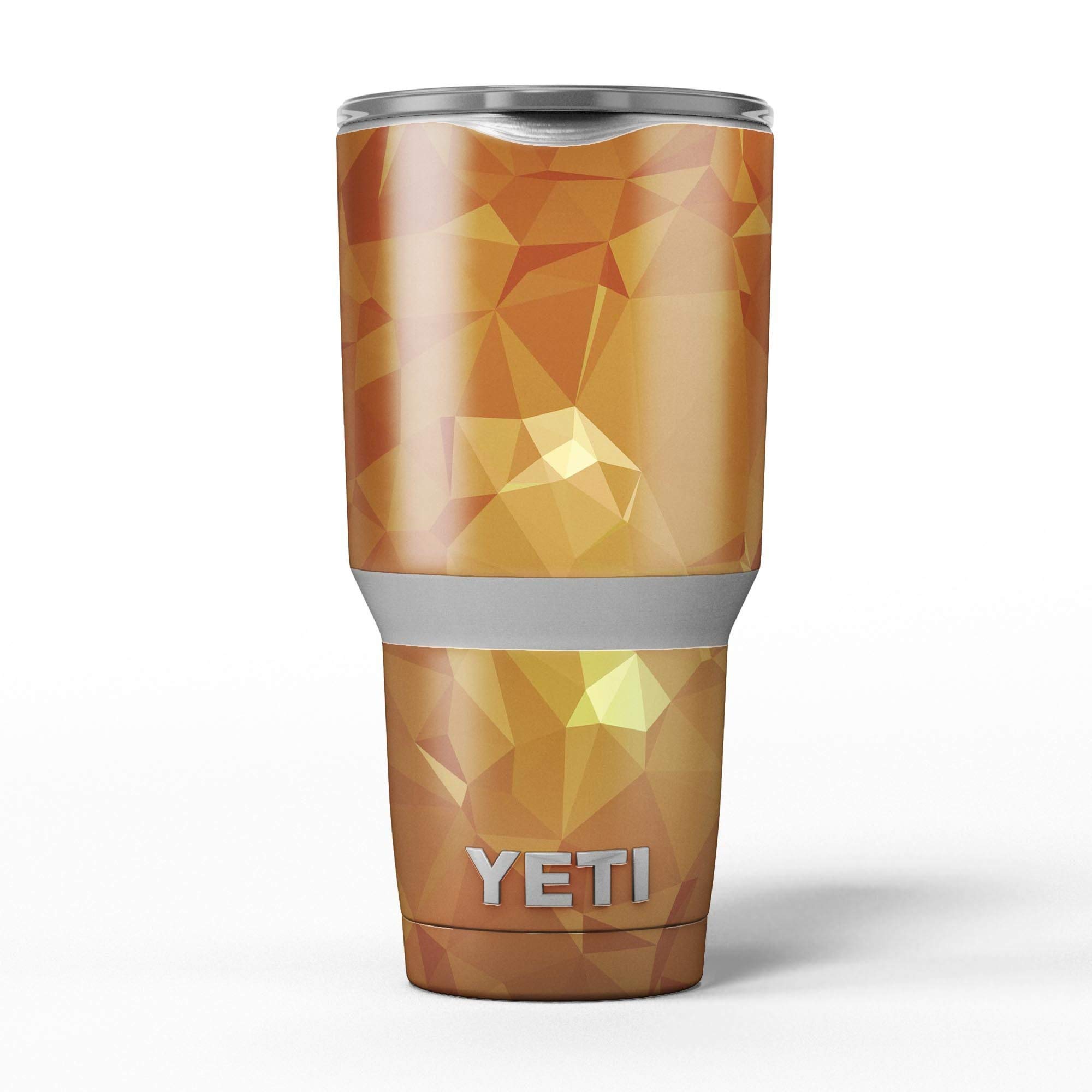 Design Skinz Orange Geometric V15 - Skin Decal Vinyl Wrap Kit Compatible with The Yeti Rambler Cooler Tumbler Cups