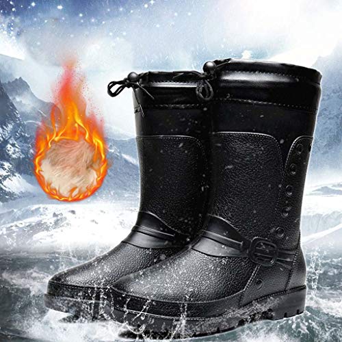 justHIGH Women's Mid Calf Rain Boots Collar Boots Ultra Lightweight Garden Shoes Slip On Non-Slip Rubber Waterproof Boots