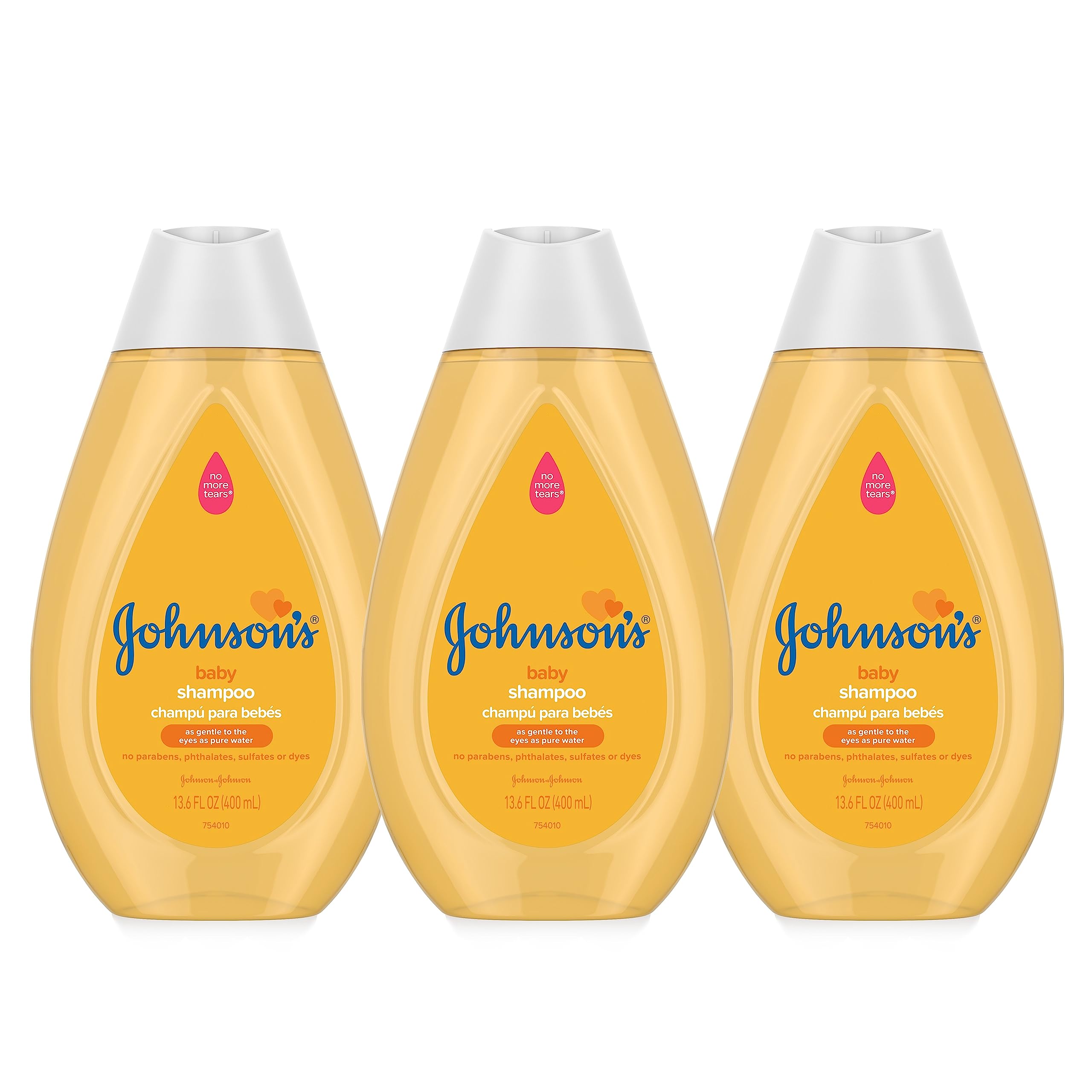 Johnson's Baby Shampoo with Tear-Free Formula, Shampoo for Baby's Delicate Scalp & Skin & Gently Washes Away Dirt & Germs, Free of Parabens, Phthalates, Sulfates and Dyes, 13.6 fl. oz (Pack of 3)