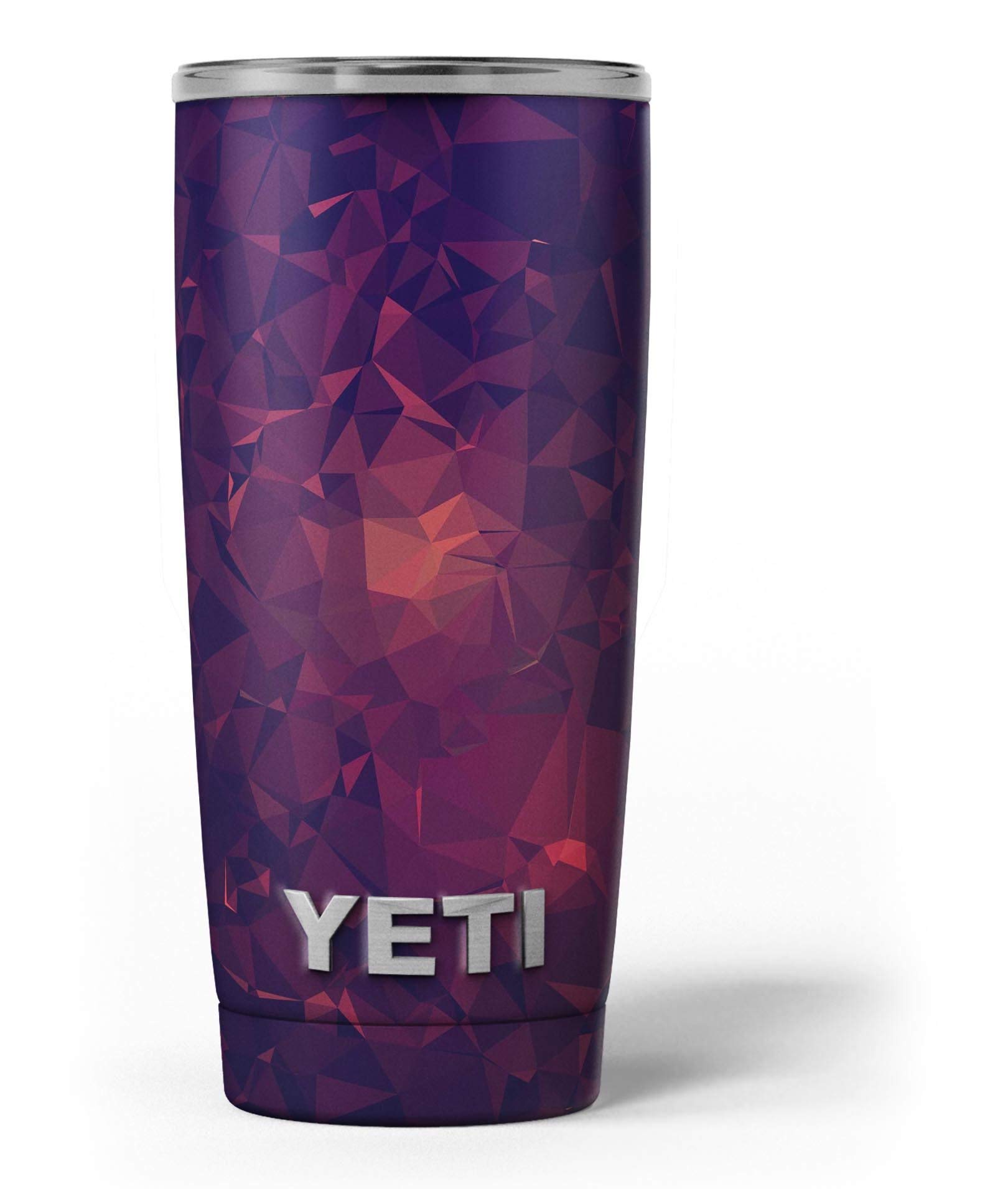Design Skinz Red and Purple Geometric Triangles - Skin Decal Vinyl Wrap Kit Compatible with The Yeti Rambler Cooler Tumbler Cups