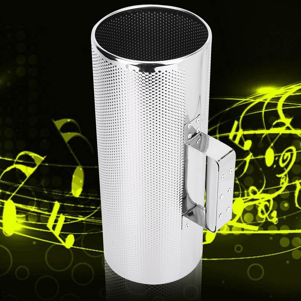 Alomejor Professional Guiro, 5 x 12.8'' Stainless Steel Guiro Shaker with Scraper Percussion Instrument