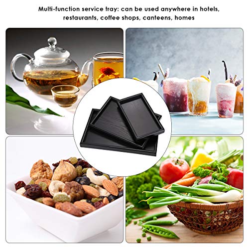 Solid Wood Serving Tray Rectangle Shape Handmade Multi Purpose for Tea Coffee Snack Food Fruit Water Tea Coffee Juice Breakfast Kitchen Decor 10 x 7.2 x 0.8 inch
