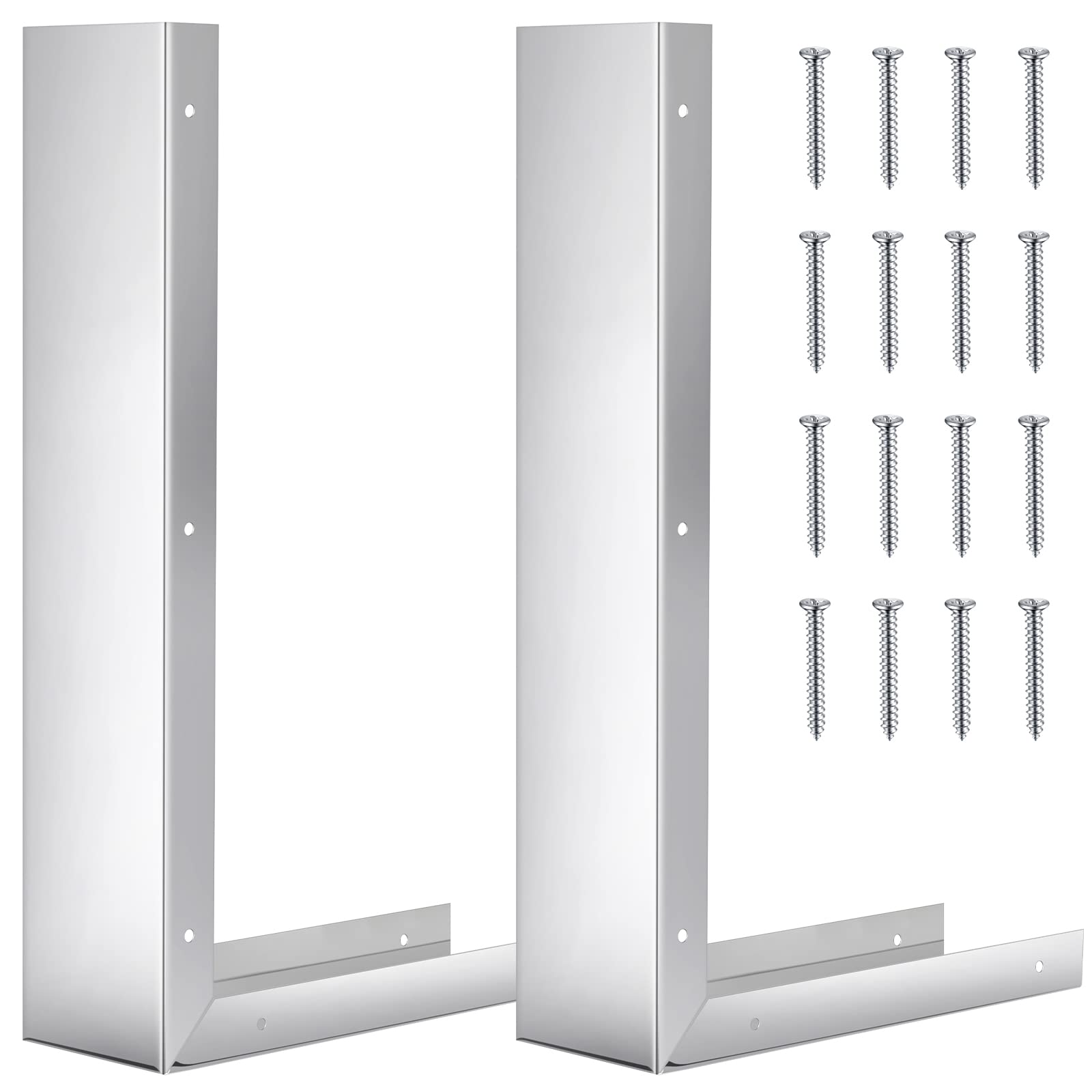 2 Pieces Stainless Steel Microwave Trim Kit Microwave Side Panel Kit for Kitchen Countertop Oven with Screws