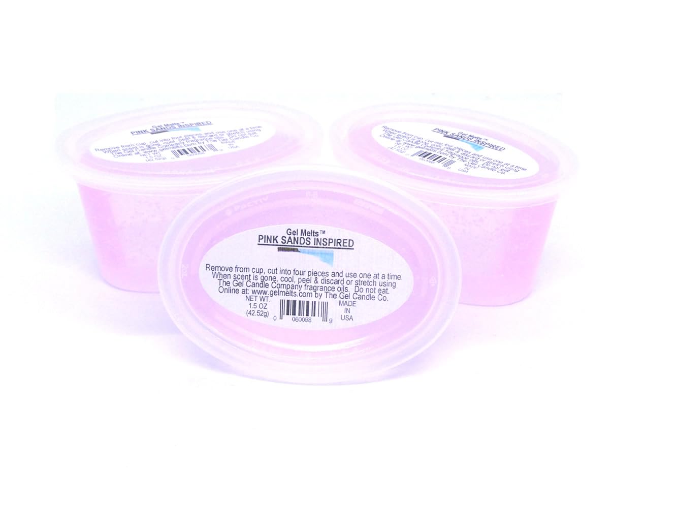 3 Pack PINK SANDS INSPIRED Aroma Gel Melts™ Gel Wax For Warmers And Burners By The Gel Candle Company PEEL, MELT AND ENJOY