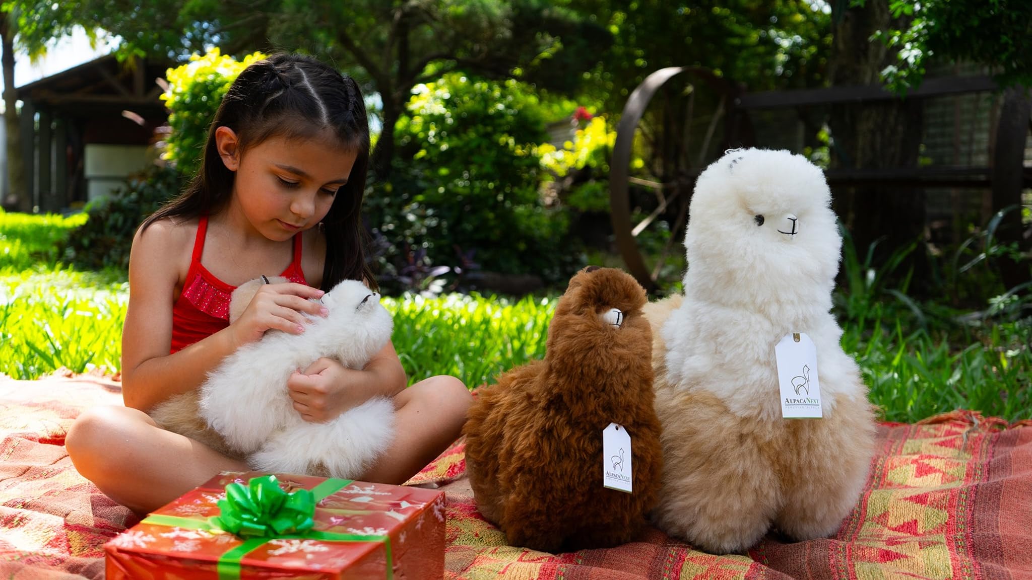 AlpacaNext Llama Stuffed Animal – 12 inch. Cute, Soft and Cuddly Alpaca Plush Toy Handcrafted on Real Alpaka Natural Fur (12 inches, Beige)
