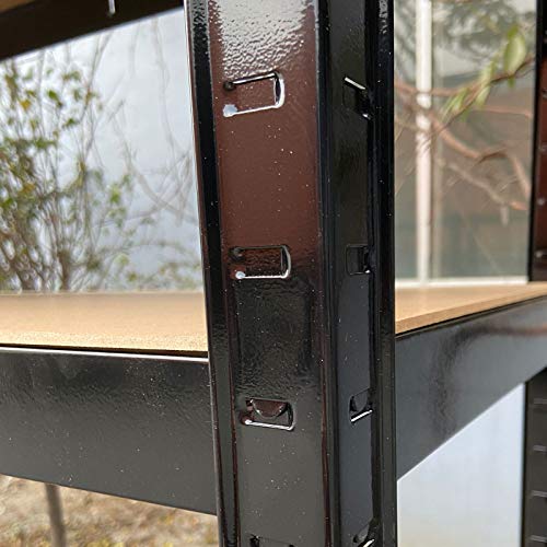 Bowoshen Storage Shelves 5-Tier 59in Height Garage Shelving Unit Rack Metal Shelf Heavy Duty 386lb Load per Tier, Adjustable Utility Shelves for Garage, Warehouse, Living Room, Office (59")