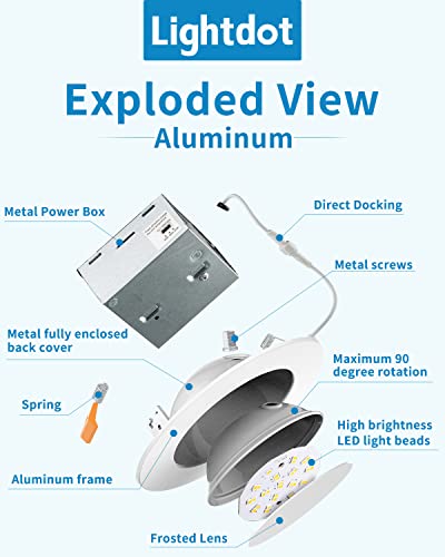 6Pack ๐ ๐ฒ๐๐ฎ๐น LED Downlight and Gimbal Recessed Lighting 6 inch, Adjustable Angled LED Recessed Lighted 3000K/4000K/5000K 12W=120W 1200LM Super Bright Directional Downlight