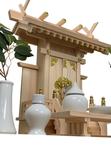 Kamidana no Sato Shrine Set, One Company, Wakaba (Medium), Shrine Set, Authentic Shinto Shrine Set, New Construction, Opening, Office, Kamidana Natural