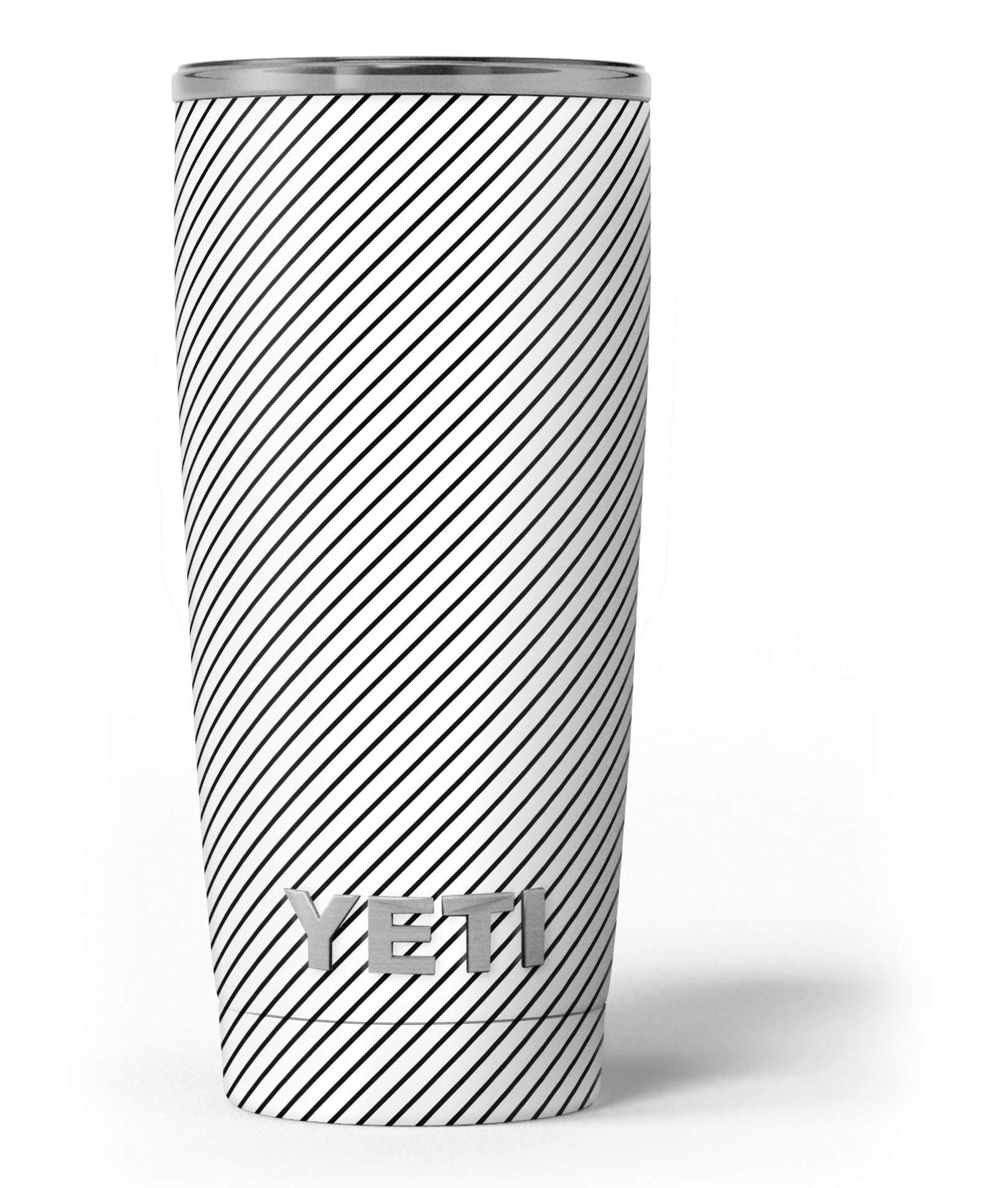 Design Skinz Slate Black Slanted Lines with Translucent Backing - Skin Decal Vinyl Wrap Kit Compatible with The Yeti Rambler Cooler Tumbler Cups