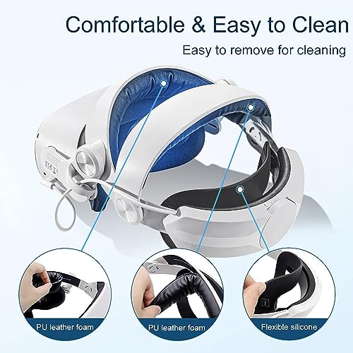 8VR Head Strap with Battery for Oculus Quest 2, Battery Pack Elite Strap for Enhanced Comfort and Playtime in VR, Fast Charging and Counter Balance Quest 2 Accessories