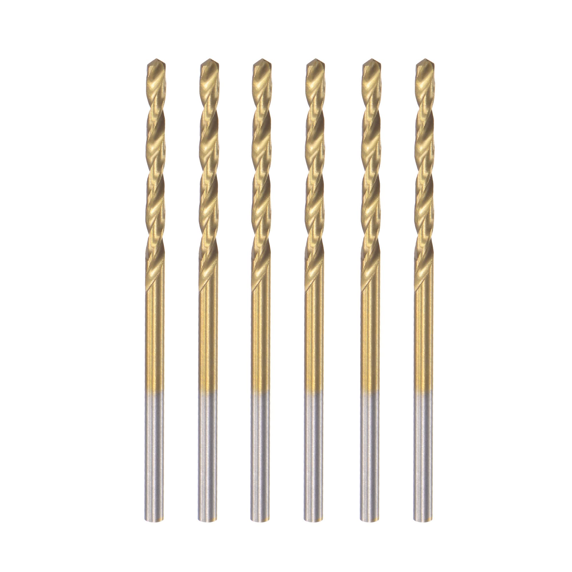 uxcell 2.3mm Drill Bits High Speed Steel Straight Shank 52mm Length Twist Drill Bit Fully Ground Titanium Coated 6 Pcs