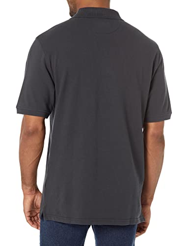 Amazon Essentials Men's Regular-Fit Cotton Pique Polo Shirt (Available in Big & Tall), Black, Large