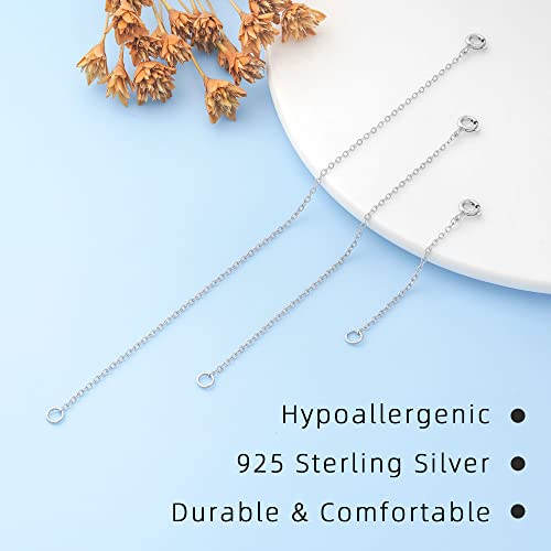 925 Sterling Silver Necklace Extender Sterling Silver Necklace Chain Extenders for Necklaces 2", 4", 6" Inches
