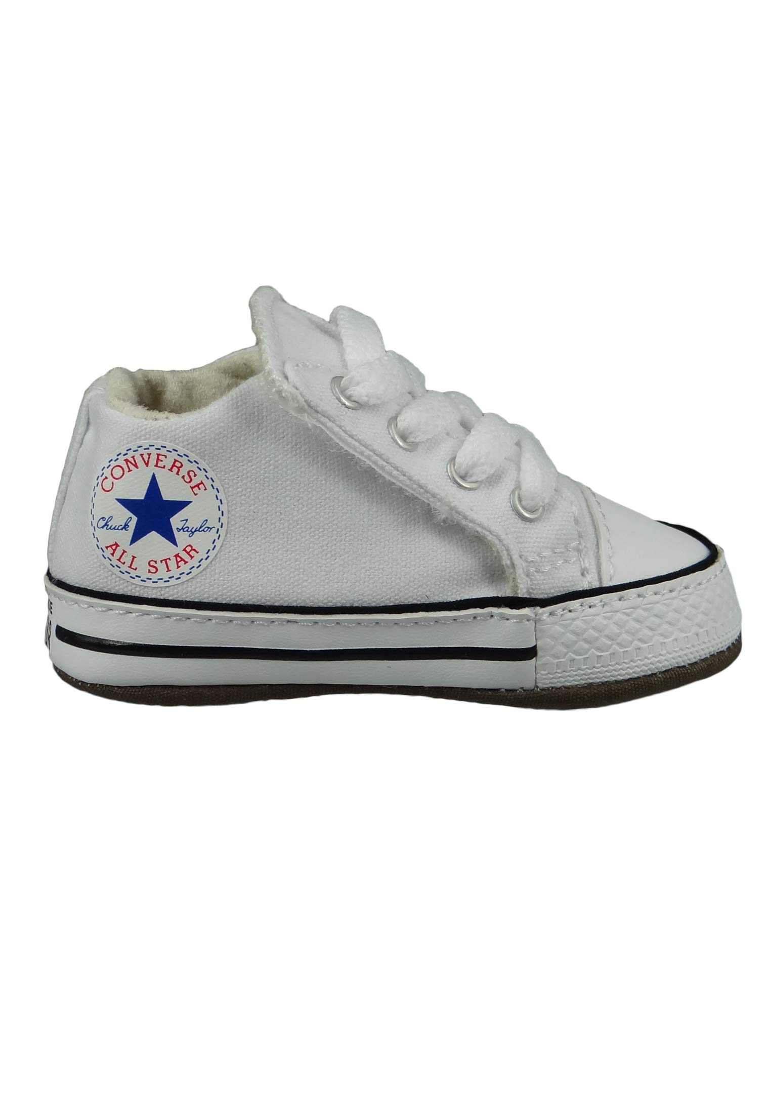 Converse Baby-Boy's Chuck Taylor All Star Cribster Canvas Color Sneaker, White/Natural Ivory/White, 2 M US Infant
