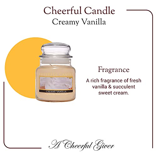 A Cheerful Giver - Creamy Vanilla Scented Glass Jar Candle (16 oz) with Lid & True to Life Fragrance Made in USA