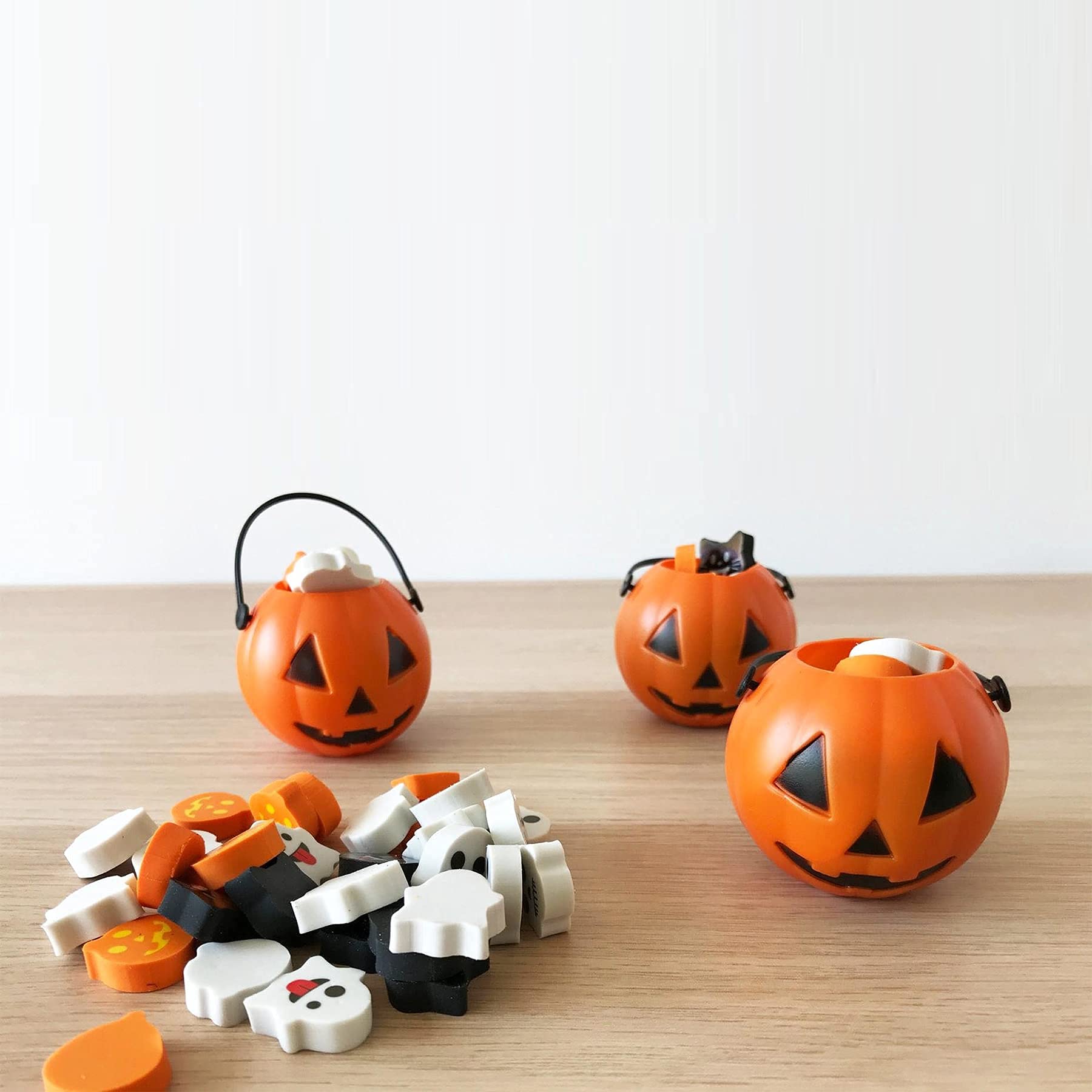 24 Mini Pumpkin Trick or Treat Buckets Bulk Halloween Candy Holders Container for Kids, Halloween Goodie Bags, by 4E's Novelty