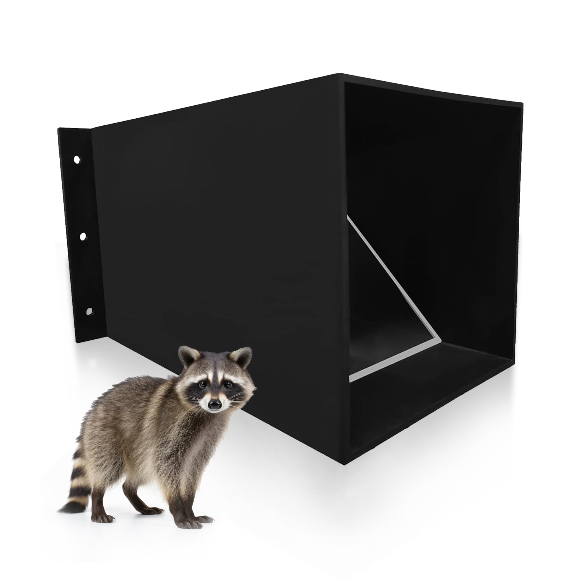 Rhino Excluders® Prochute™ Excluder One Way Door for Removal of Raccoons, Skunks, Opossums, Groundhogs and Rabbits - Black