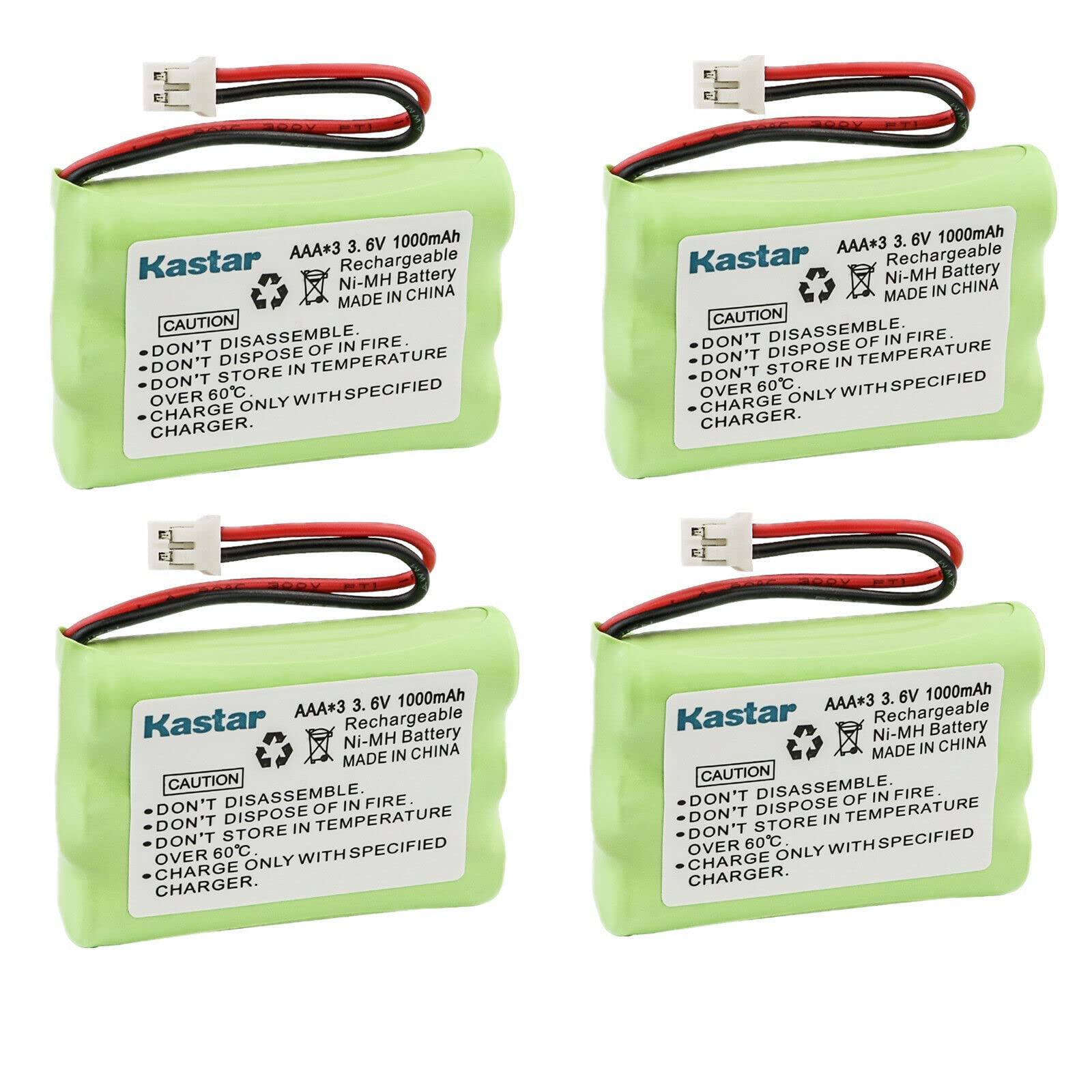 Kastar 4-Pack Ni-MH Battery 3.6V 1000mAh Replacement for Summer Infant Monitor Battery 29030-10, 29600-10, SANIK 29030-10, Summer Infant Wide View 29030 Parent Handheld Baby Monitor