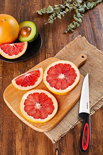 Cerahome Ceramic knife Super Sharp 4-inch Utility Knife Fruit Paring Knife Set with Sheath, Kitchen knives Sets for Cutting Boneless meats, Sashimi, Fruits and Vegetables (Red+Green)