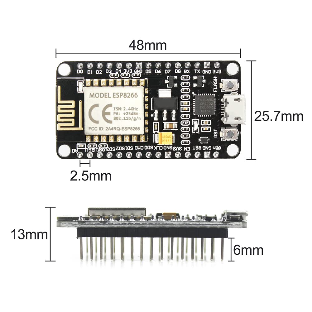 KeeYees 3pcs ESP8266 WiFi Development Board with 2pcs Mini Breakout Board